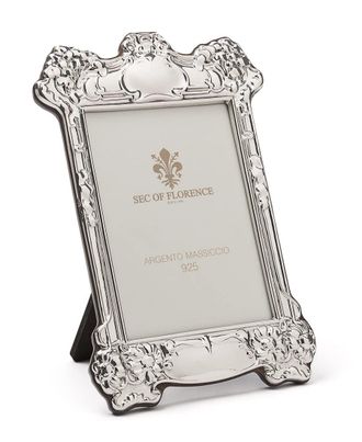 Generico SEC OF FLORENCE 8008/10x15 Bilderrahmen aus massivem 925 Silber mit Rückseite aus Mahagoni Holz