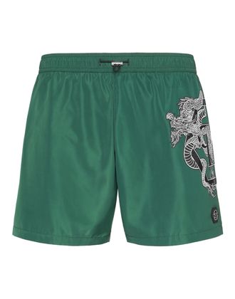 Philipp Plein Beachwear Short Trousers Dragon