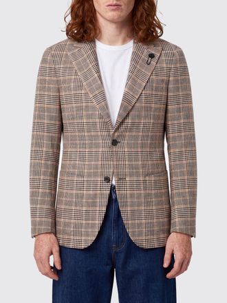 Lardini Blazer slim fit en laine et cachemire &agrave; motif pied-de-poule