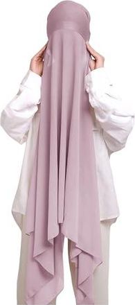 Lina & Lily Hijab Mousseline Femme à Enfiler avec Bonnet Jersey Intégré (Rose Poussière)