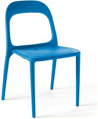 Oviala Chaise en plastique de jardin bleu
