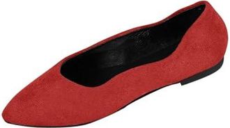 Generic Ballerines plates d&eacute;contract&eacute;es &agrave; bout pointu pour femme - Couleur unie - Classique - Tendance - L&eacute;g&egrave;res et confortables - &Agrave; enfiler - Pour le travail