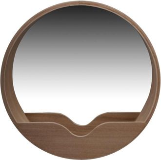 M&S Collection M&s - Miroir rond 40 cm avec &eacute;tag&egrave;re en d&eacute;cor ch&ecirc;ne naturel