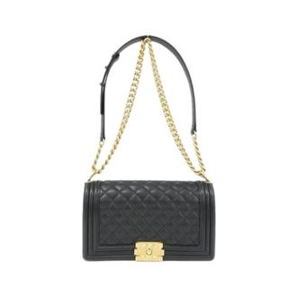 Chanel Pre-owned Sac bandouli&egrave;re Boy en cuir grain&eacute; - Femme - Pre-owned - Noir - Taille: ONE Size