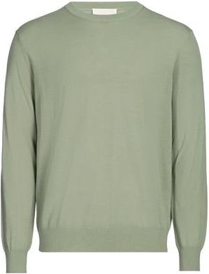 Closed runde Wolle - grüner runder Nackenpullover