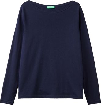 Benetton Damen M/L 3096D102q T-Shirt, blau, X-Small