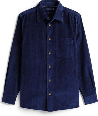 Tommy Hilfiger Overshirt aus Baumwollcord mit Label-Aufnäher, Relaxed Fit in