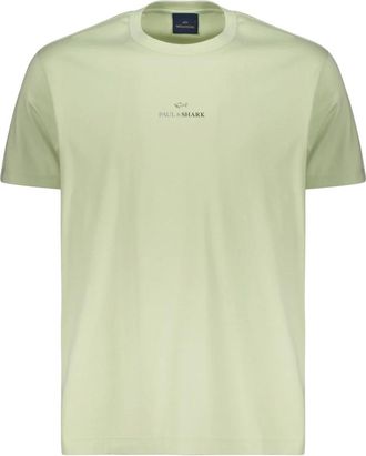 Paul & Shark Homme, Tops, Vert, Taille: 2XL T-shirt &agrave; col rond et manches courtes