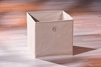 Dmora Klappbarer Objekthalter aus Polypropylen, Farbe Beige, 32x32x31 cm