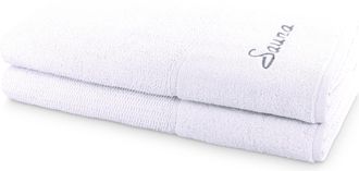 FROTTANA Sauna Set Pearl 2-TLG Handtücher - 2X 80x200 cm, 100% Baumwolle, Snow