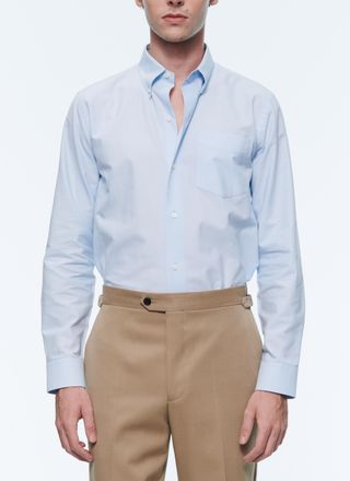 Fursac Chemise bleu ciel en Oxford de coton - Taille S - Homme