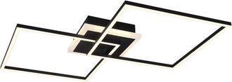 Reality Plafonnier Arribo Carr&eacute; Noir Led Dimmable Rgbw Trio Lighting