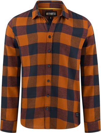 Riverso Flanellhemd Herren Langarm Kariert Regular Fit RIVArne Hemd Holzfällerhemd Karohemd 100% Baumwolle Braun, 5XL, 100% Baumwolle, Größe:5XL, Farbe:Ginger