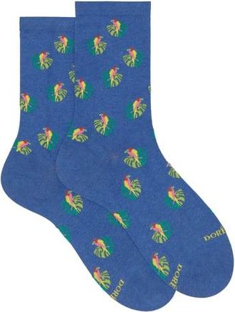 Dor&eacute; Dor&eacute; Chaussettes mi-hautes perroquets en coton m&eacute;lang&eacute;