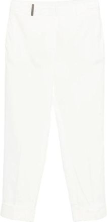PESERICO Femme, Pantalons, Blanc, Taille: 40 FR Pantalon &agrave; revers