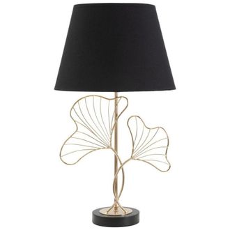 Paris Prix Lampe &agrave; Poser en M&eacute;tal Feuilles 60cm Or & Noir
