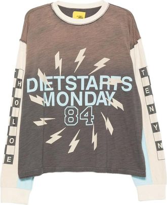 Diet Starts Monday Graphic-print Panelled Long-sleeved T-shirt