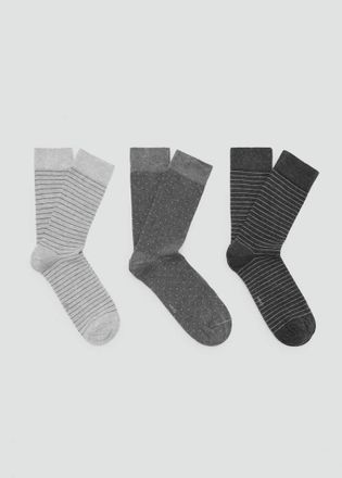 Mango Pack 3 paires de chaussettes combin&eacute;es gris - Homme - 40-42 - MANGO MAN