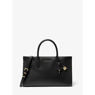 Michael Kors Scarlett Leder Satchel mit Goldfarbener Hardware - - Bags - Damen - Schwarzk - ONE SIZE