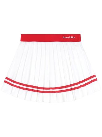 Sporty & Rich jupe plissée Serif - Blanc