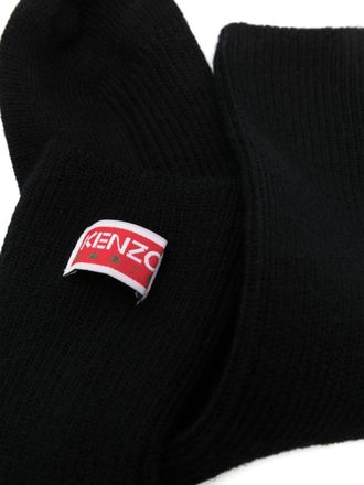 Kenzo Mens Logo-Patch Ribbed-Knit Socks Aw23 M