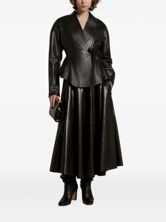032c Wrap Faux Leather Jacket - Black
