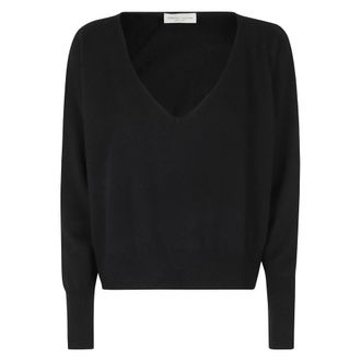 Roberto Collina Femme, Pulls, Noir, Taille: 36 FR V-neck Tricots