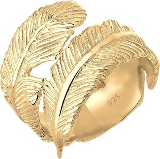 Elli Ring Damen Wickel Feder Boho in 925 Sterling Silber