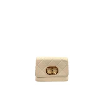 Twinset Gesteppte kleine Schultertasche aus Leder mit goldenem Verschluss - - Bags - Damen - Beige - ONE SIZE