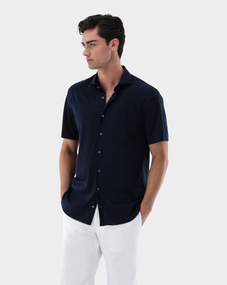 van Laack Jerseyhemd mit Kurzarm aus Schweizer Baumwolle