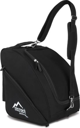 Normani Skischuhtasche - Tasche f&uuml;r Skistiefel, 3 Equipmentseitentaschen und mit integriertem Adressfeld und gepolstertem Schultergurt Farbe Schwarz