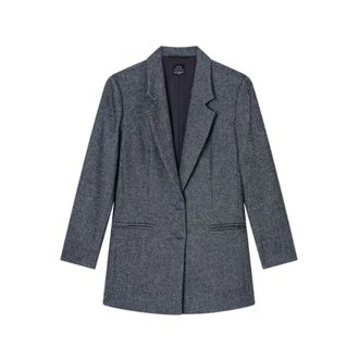 A|X Armani Exchange Doppelreihige Jacke im Fischgr&auml;tenmuster - - Jackets - Damen - Grau - S