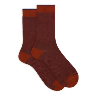 Gallo Gallo, Homme, Sous-vêtements, Multicolore, Taille: M Chaussettes courtes orange en coton pour hommes à rayures bicolores