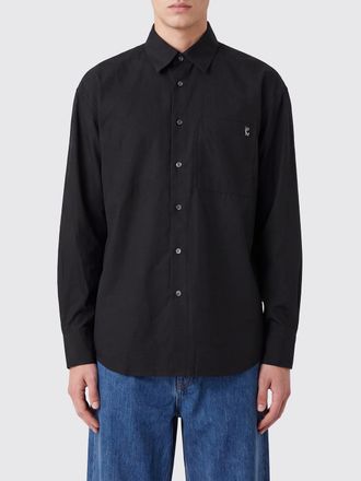Wooyoungmi Chemise &agrave; manches longues en coton avec logo contrastant
