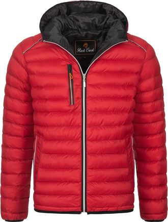 Rock Creek Herren Steppjacke Übergangsjacke Leicht Herrenjacke Männer Jacken Stepp Jacken mit Kapuze Daunenjacke Thremojacke H-317 Rot M
