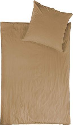 jilda-tex Bio-Bettwäsche Stone-Washed Renforce Lissabon 100% Bio-Baumwolle Knitterlook Stehsaum Bügelfrei Uni Leinen-Optik Bügelfrei Made in Green (Sand, 200 x 