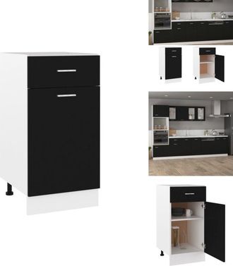 vidaXL Vidaxl - Armoire de plancher à tiroir Noir 40x46x81,5 cm Bois ingénierie - Meuble De Cuisine - Armoire De Cuisine - Rangements Cuisine - Meuble