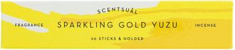 Nippon Kodo Japanisches Räucherstäbchen Scentsual Yuzu Gold und Shispeant 30 Stäbchen, 25 Minuten, inkl. natürlichem Räucherbrenner