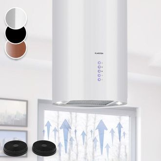 Klarstein Beretta Inselabzugshaube &Oslash;35cm Ab-/Umluft 650m&sup3;/h LED inkl. Aktivkohlefilter