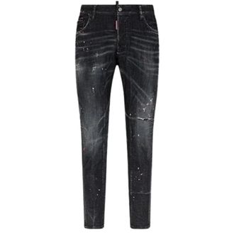 Dsquared2 Cool Guy Jeans Destroyed Paint Splash Wash Schwarze Jeans