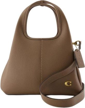 Coach Leder Schultertasche - Dunkler Stein - - Bags - Damen - Braun - ONE SIZE