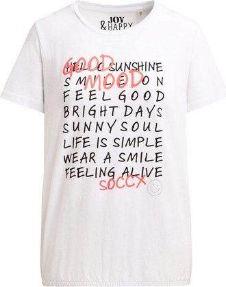 soccx Rundhalsshirt mit Gummizug im Saum