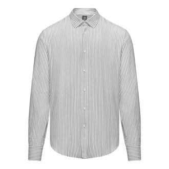 Bomboogie Homme, Chemises, Gris, Taille: 2XL Chemise ray&eacute;e en lin et coton