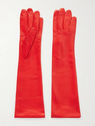 Nour Hammour Handschuhe Aus Leder - Rot