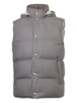 Eleventy doudoune sans manches à capuche - Gris