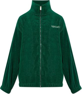 Versace Cotton-Terry Jacquard Zip Sweatshirt - - Sweatshirts & Hoodies - unisex - Gr&uuml;n - 2XL