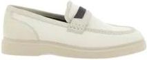 Brunello Cucinelli Femme, Chaussures, Beige, Taille: 41 EU Mocassins en cuir avec perles