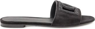 Dolce & Gabbana Femme, Chaussures, Noir, Taille: 36 1/2 EU Mules en Daim avec Strass