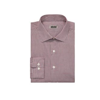 Kenneth Cole Unlisted Herrenhemd, schmale Passform, kariert und gestreift (Gemustert), Burgunder, 36 cm- 37 cm Hals 81 cm- 84 cm Ärmel