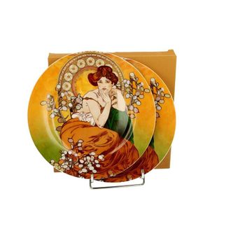 Duo Kuchenteller 2er-Set inspiriert von A. Mucha Topaz - 19cm